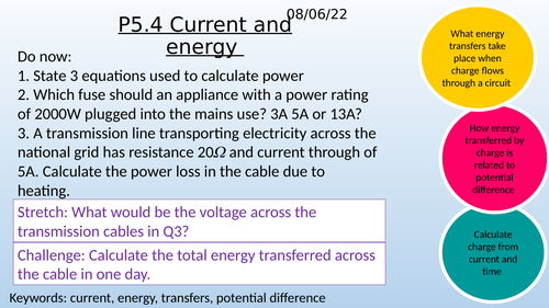 AQA GCSE PHYSICS P5 ELECTRICITY IN THE HOME (FULL LESSONS) | Teaching ...
