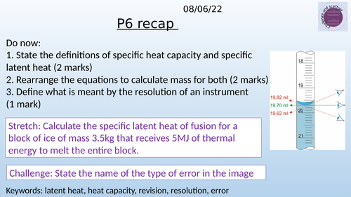 AQA GCSE PHYSICS P6 MOLECULES & MATTER (FULL LESSONS) | Teaching Resources