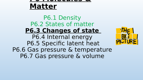 AQA GCSE PHYSICS P6 MOLECULES & MATTER (FULL LESSONS) | Teaching Resources
