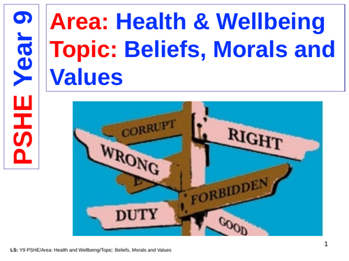 Beliefs, Morals and Values - PSHE - Year 9 | Teaching Resources Beliefs, Morals and Values - PSHE - Year 9 | Teaching Resources