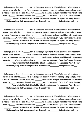 Design Argument | Teaching Resources