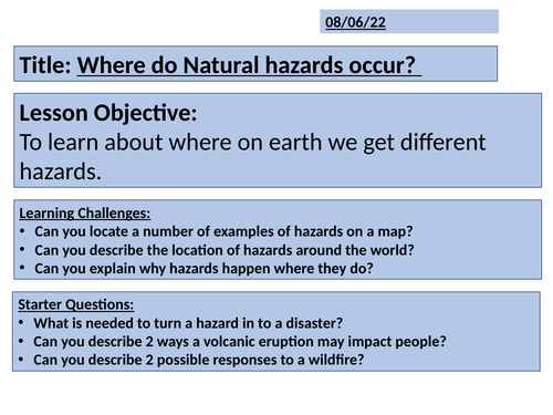 Whole Topic On Natural Hazards for KS3 - 24 Lessons (Whole Term or ...