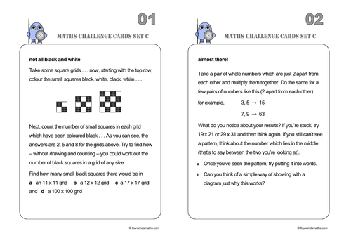 Maths Challenge Cards Set C | Teaching Resources
