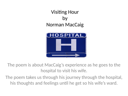 'Visiting Hour' by Norman MacCaig | Teaching Resources