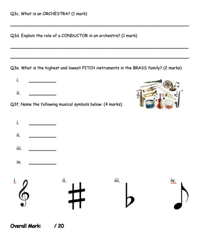 Instruments of the Orchestra Assessment | Teaching Resources