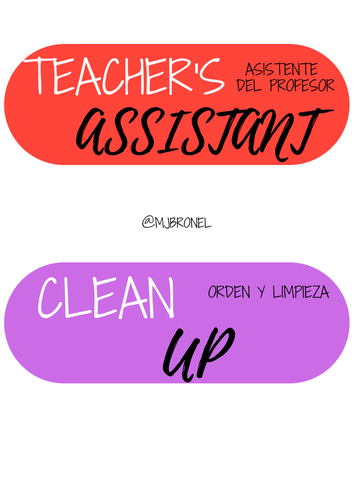 Classroom Jobs for children English/ Spanish | Teaching Resources
