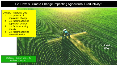 Climate Change Agriculture AQA | Teaching Resources