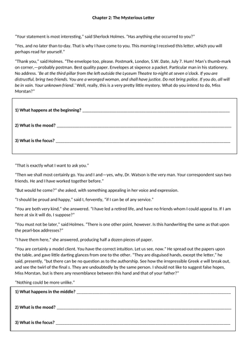 KS3 English - Sherlock Holmes: The Sign of the Four (Structure Focus ...