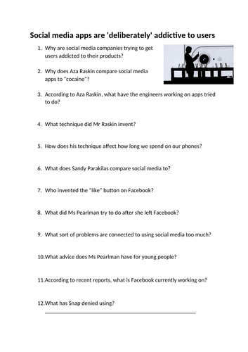 Social Media and Mental Health - Report Writing | Teaching Resources