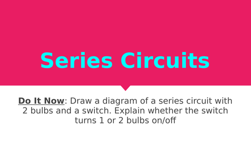 Year 7 Lesson on Series Circuits | Teaching Resources