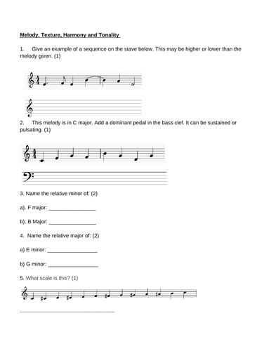 Music theory practice tests (4 tests) | Teaching Resources