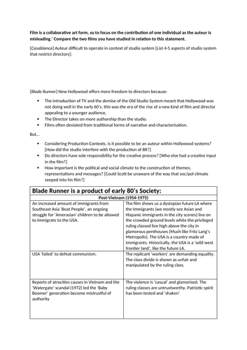 Blade Runner bundle - AS/A-level Eduqas | Teaching Resources