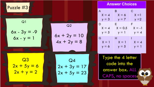 Solving Simultaneous Equations Digital Escape Room-Apprentice Wizard ...