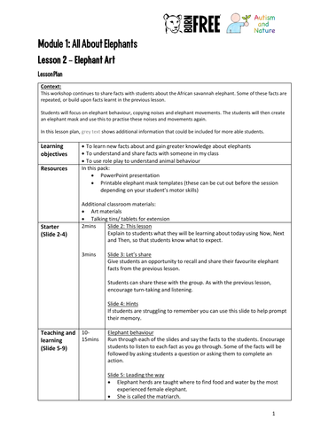 Autism and Nature - All About Elephants - SEND Resources | Teaching ...