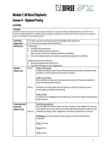 Autism and Nature - All About Elephants - SEND Resources | Teaching ...