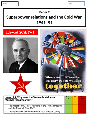 Cold War | Truman Doctrine & Marshall Plan | Teaching Resources
