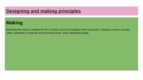 GCSE AQA Design and Technology Design and Making Principles | Teaching ...