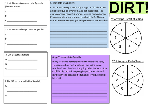 Year 10 Free time revision GCSE Spanish | Teaching Resources