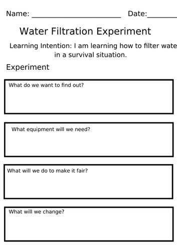 Water Filtration Lesson PPT and Worksheet | Teaching Resources