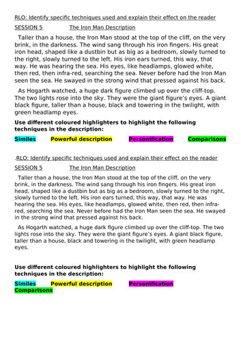 The Iron Man by Ted Hughes ENGLISH UNIT | Teaching Resources