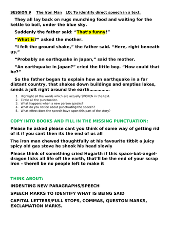 The Iron Man by Ted Hughes ENGLISH UNIT | Teaching Resources