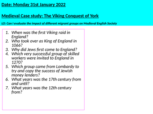 Edexcel Migration History GCSE 2022 - Medieval 800-1500 | Teaching ...