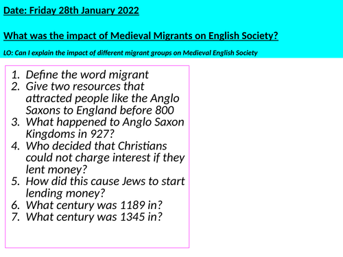 Edexcel Migration History GCSE 2022 - Medieval 800-1500 | Teaching ...