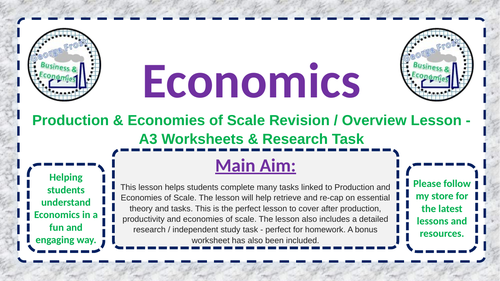 Production & Economies of Scale Revision / Overview Lesson - A3 ...