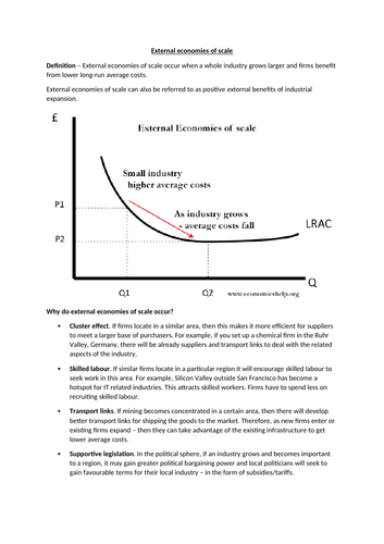 Production & Economies of Scale Revision / Overview Lesson - A3 ...