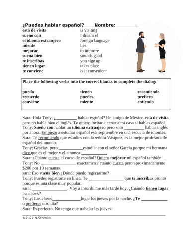Spanish Boot Verbs Reading Worksheet (stem-change verbs in script ...