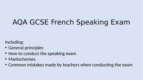 AQA GCSE French speaking exam - conduct and common mistakes | Teaching ...