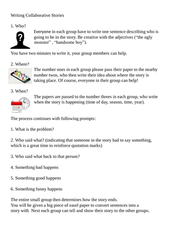 Writing Collaborative Stories | Teaching Resources