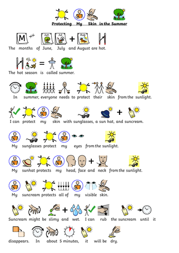 Social Story- Protect Skin From the Sun (suncream) | Teaching Resources