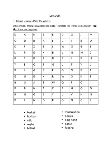 KS3 French Topics Wordsearch Bundle | Teaching Resources