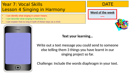 Year 7 Singing Project | Teaching Resources