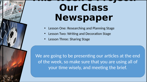 Weekly Project: Class Newspaper | Teaching Resources