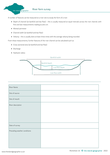 River form survey | Teaching Resources