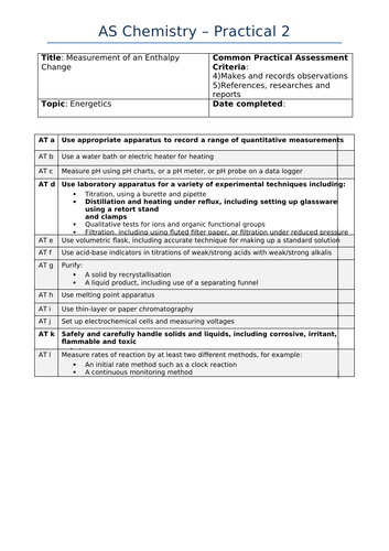 AQA A Level Chemistry Required Practical 2 - Enthalpy of Combustion ...