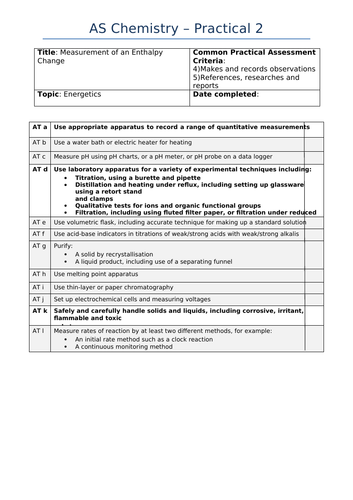 AQA A Level Chemistry Required Practical 2 - Enthalpy of Neutralisation ...