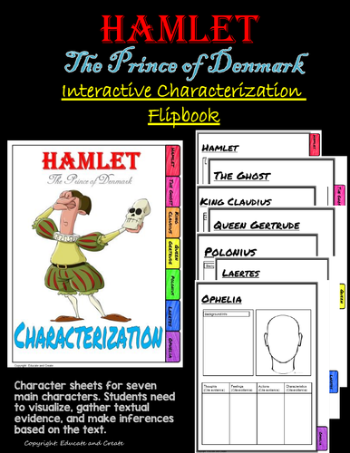 Hamlet Characterization Flipbook | Teaching Resources