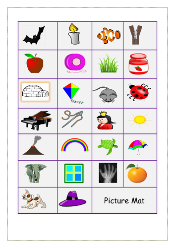 Aa to Zz Letters Room Visuals Word Cards Pictures Alphabet Mat ...