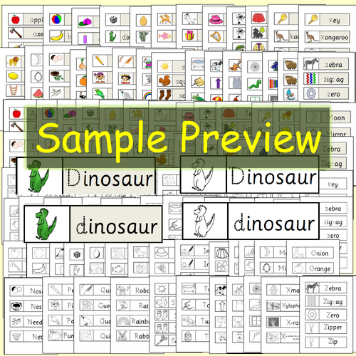 Aa to Zz Letters Room Visuals Word Cards Pictures Alphabet Mat ...