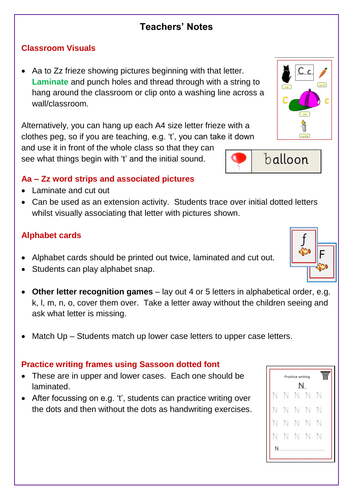 Aa to Zz Letters Room Visuals Word Cards Pictures Alphabet Mat ...