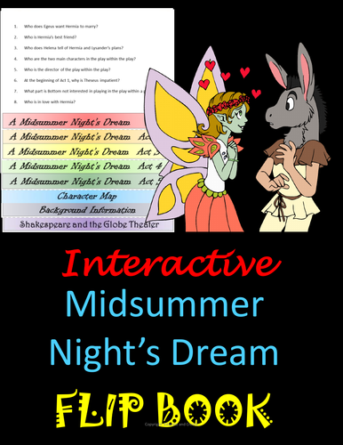 Midsummer Night's Dream Interactive Study Guide | Teaching Resources