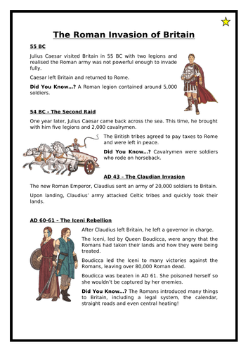 Romans Reading Comprehension | Teaching Resources