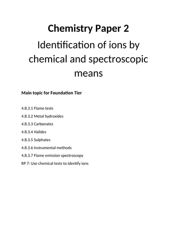 Chemistry AQA GCSE Paper 2 - Revision video clips with booklets ...