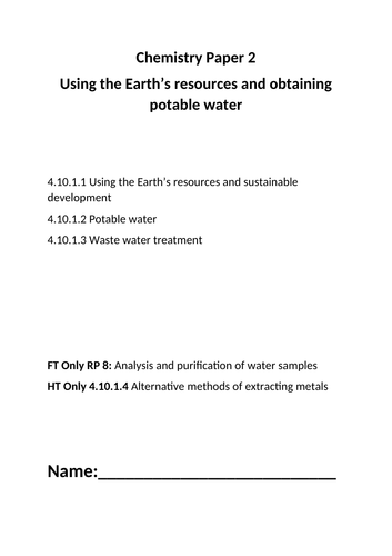 Chemistry AQA GCSE Paper 2 - Revision video clips with booklets ...