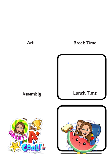 Bitmoji Visual Timetable | Teaching Resources