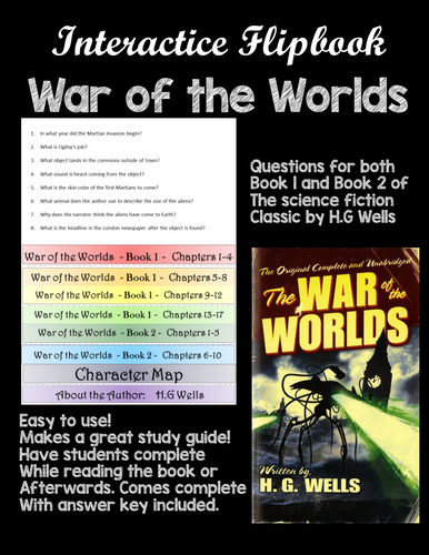 War of the Worlds by H.G Wells - Flipbook Interactive Study Guide ...