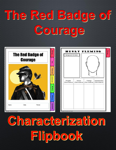 The Red Badge of Courage Characterization Flip book | Teaching Resources